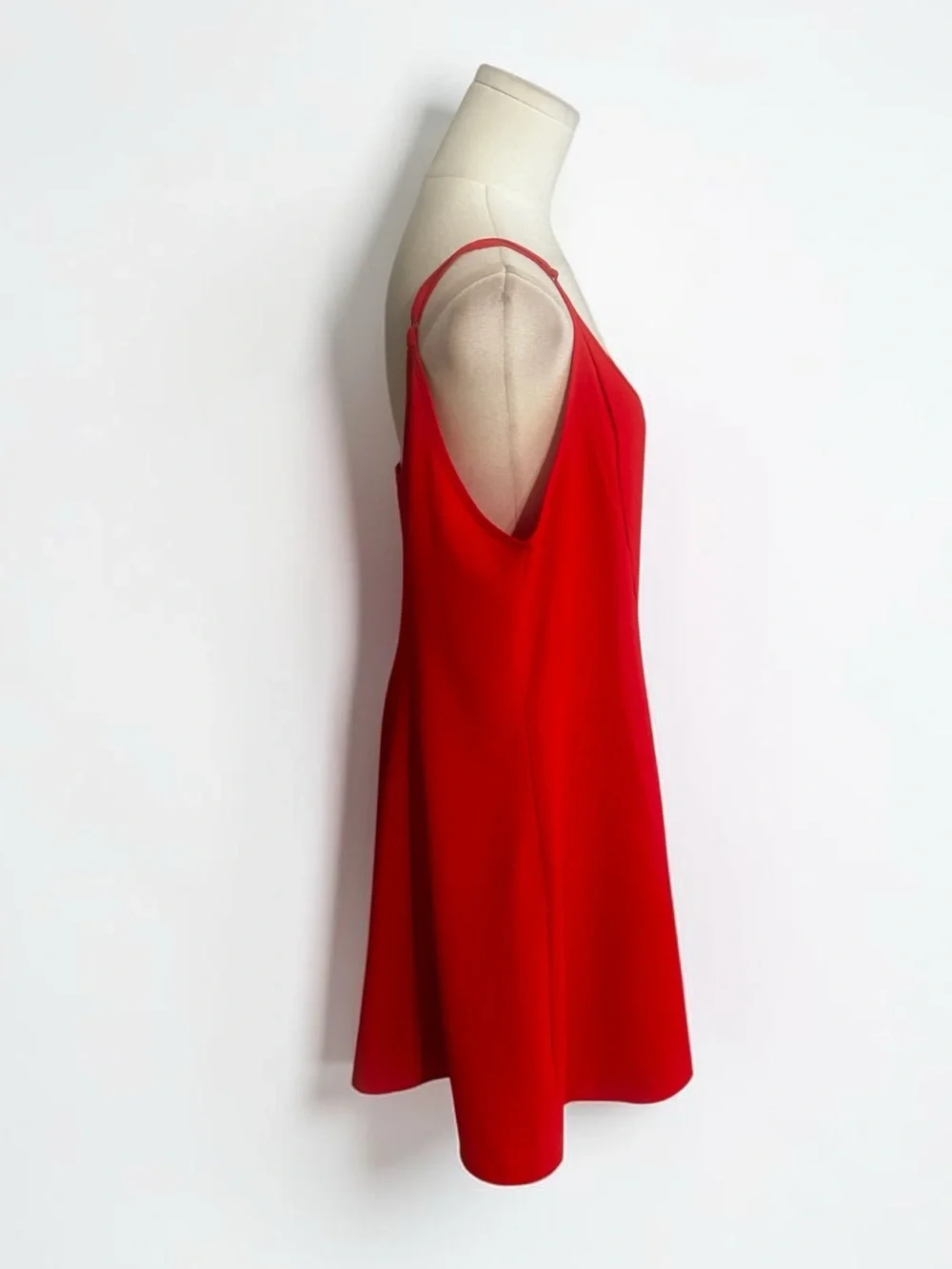 Zara | Dresses | Zara Red Slip Dress Mini Spaghetti Straps Casual ...
